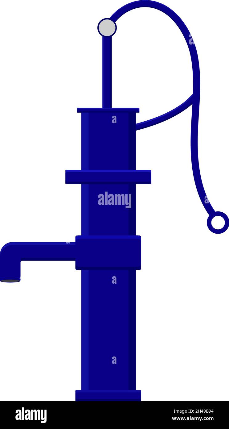 Purple hand water pump, illustration, vector on a white background ...