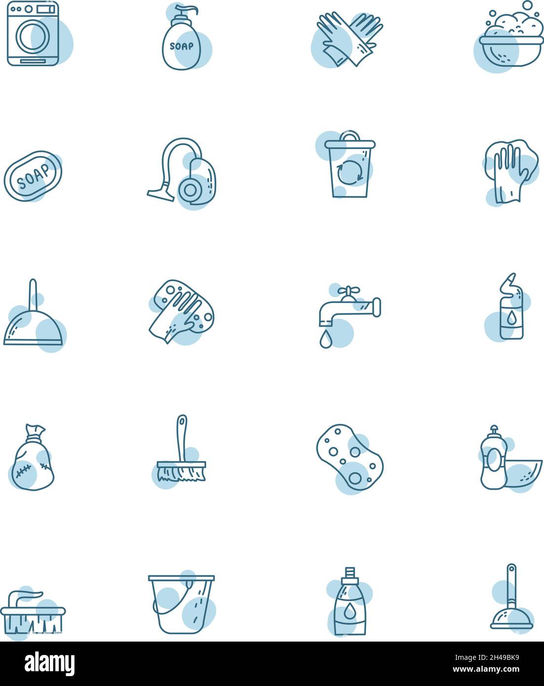 Cleaning supplies, illustration, vector, on a white background Stock ...