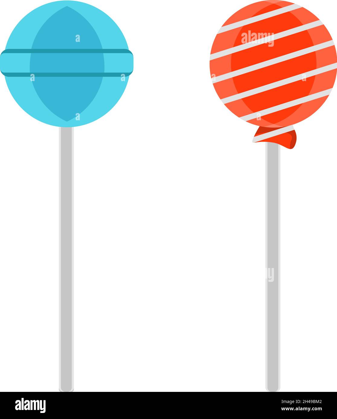 Red and blue lolipops, illustration, vector on a white background Stock ...