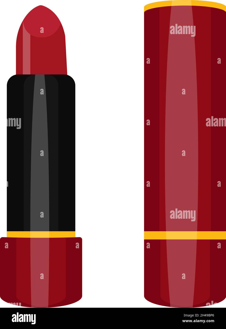 Red lipstick, illustration, vector on a white background Stock Vector ...