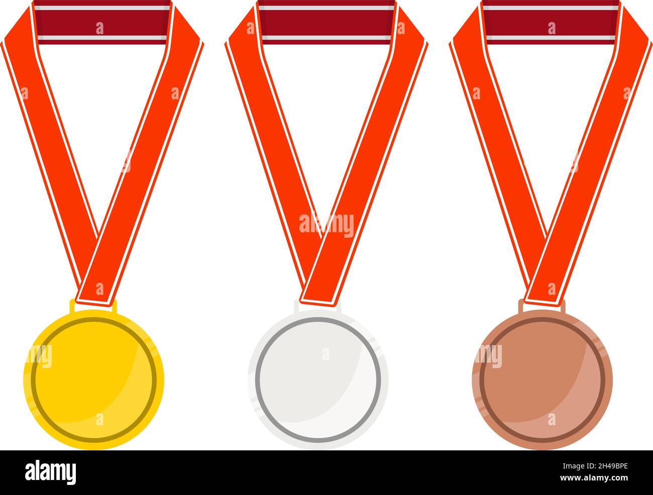 Three medals, illustration, vector on a white background Stock Vector ...