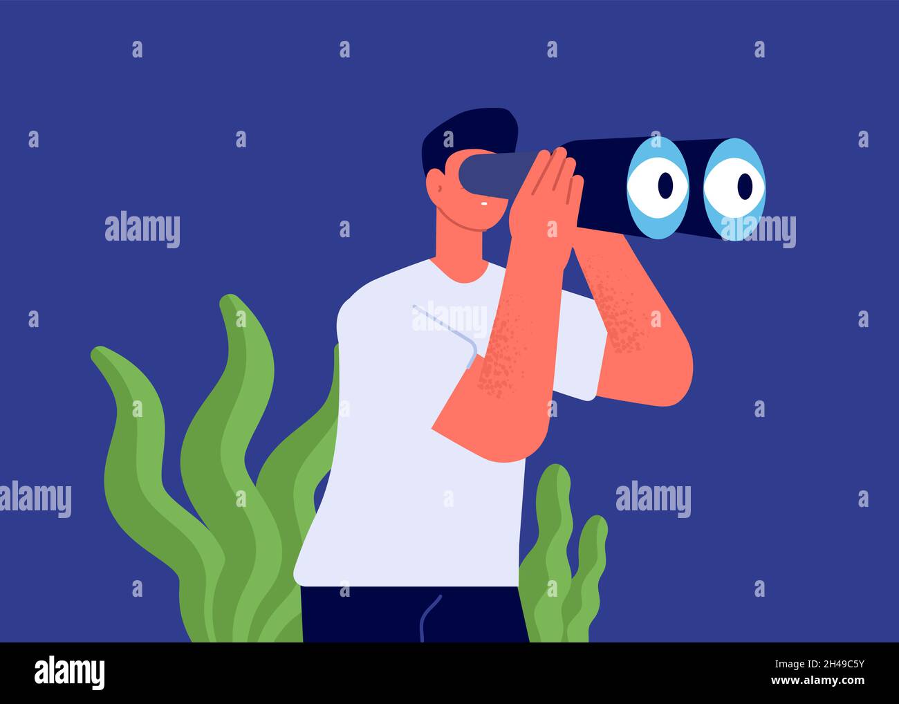 Cartoon man looking at watch hi-res stock photography and images - Alamy