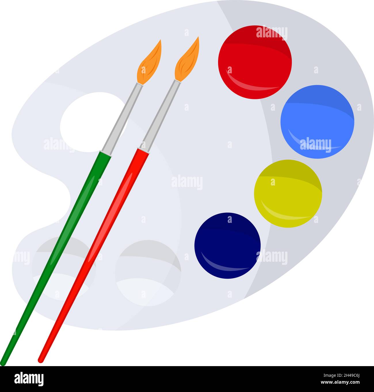 Painting tray, illustration, vector on a white background Stock Vector ...