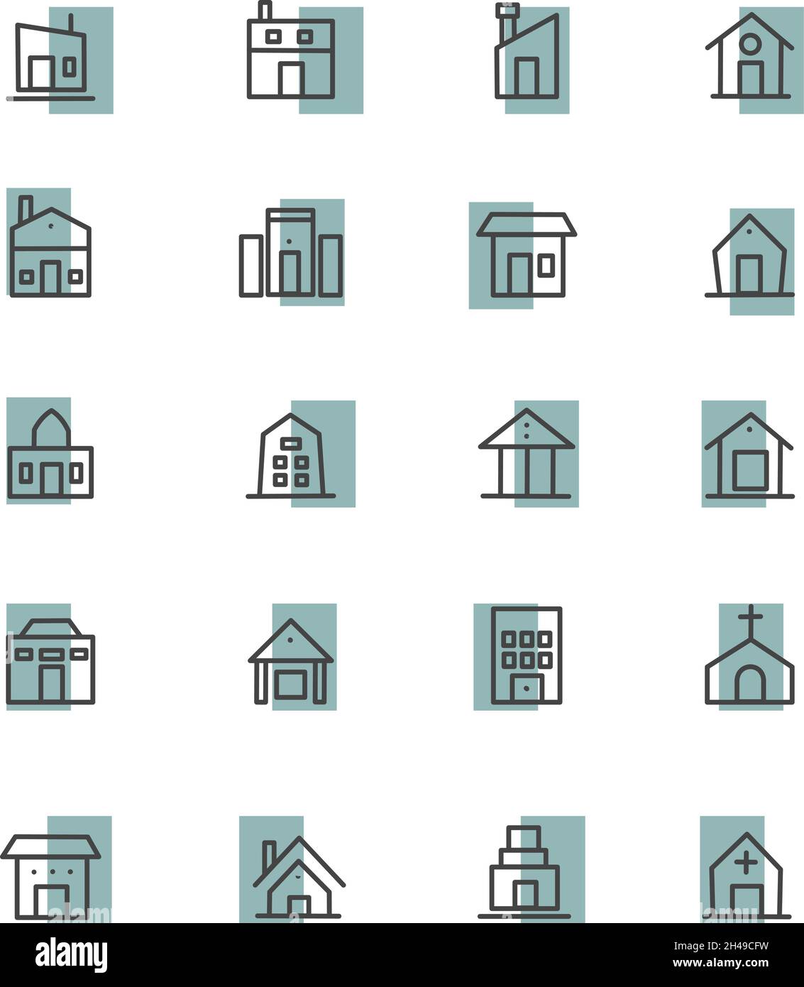 Types of houses, illustration, vector, on a white background Stock ...