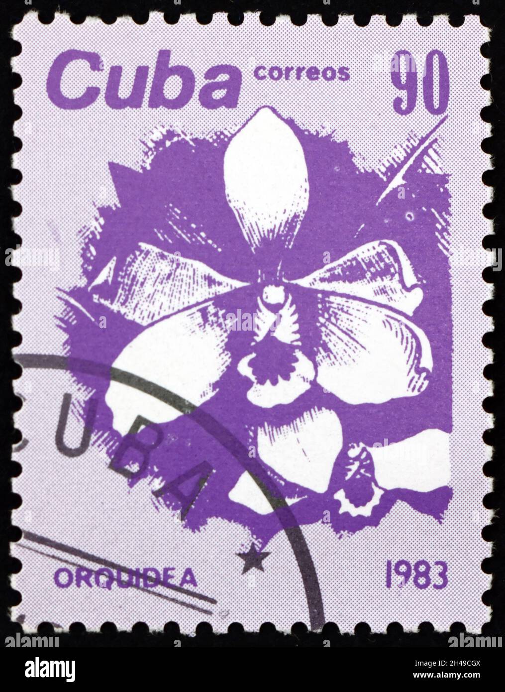 CUBA - CIRCA 1983: a stamp printed in Cuba shows orchid, flower, circa ... CUBA - CIRCA 1983: a stamp printed in Cuba shows orchid, flower, circa ...