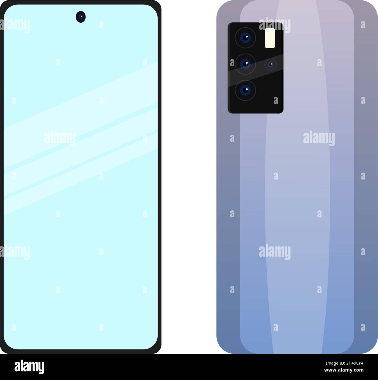 Purple smartphone, illustration, vector on a white background Stock ...