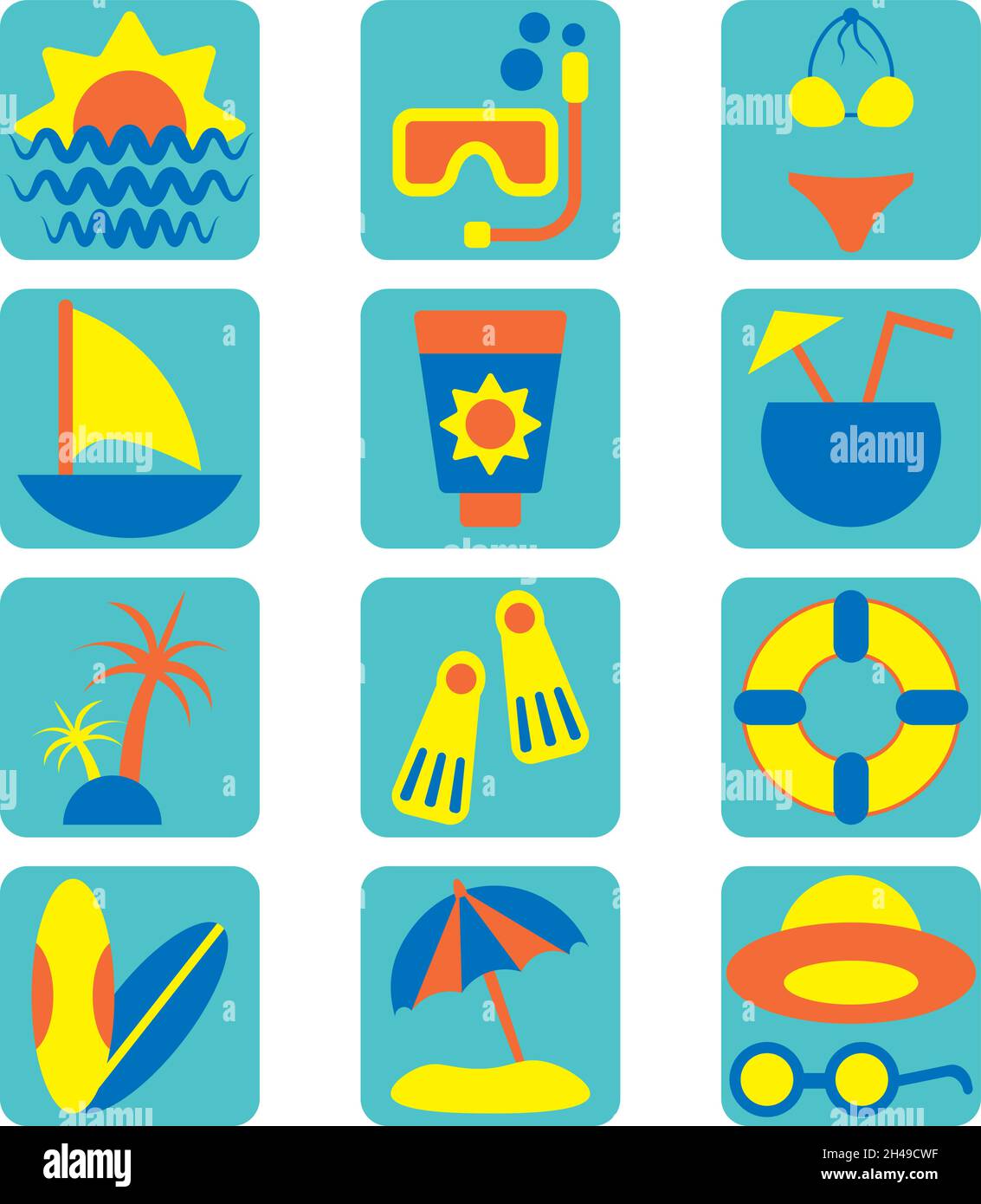 On beach hat sunglasses Stock Vector Images - Alamy