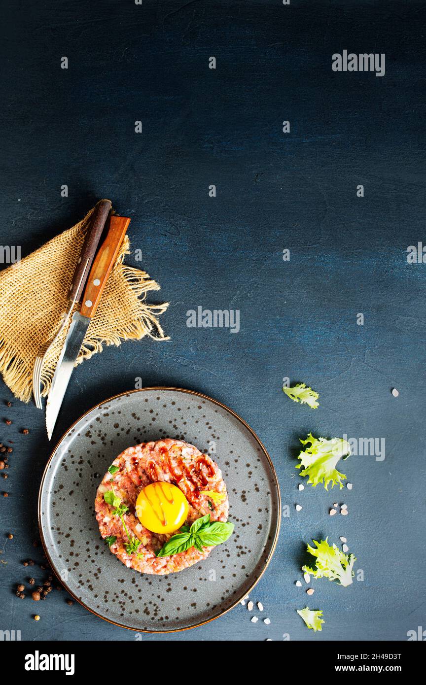Delicious tartare from beef hi-res stock photography and images - Alamy