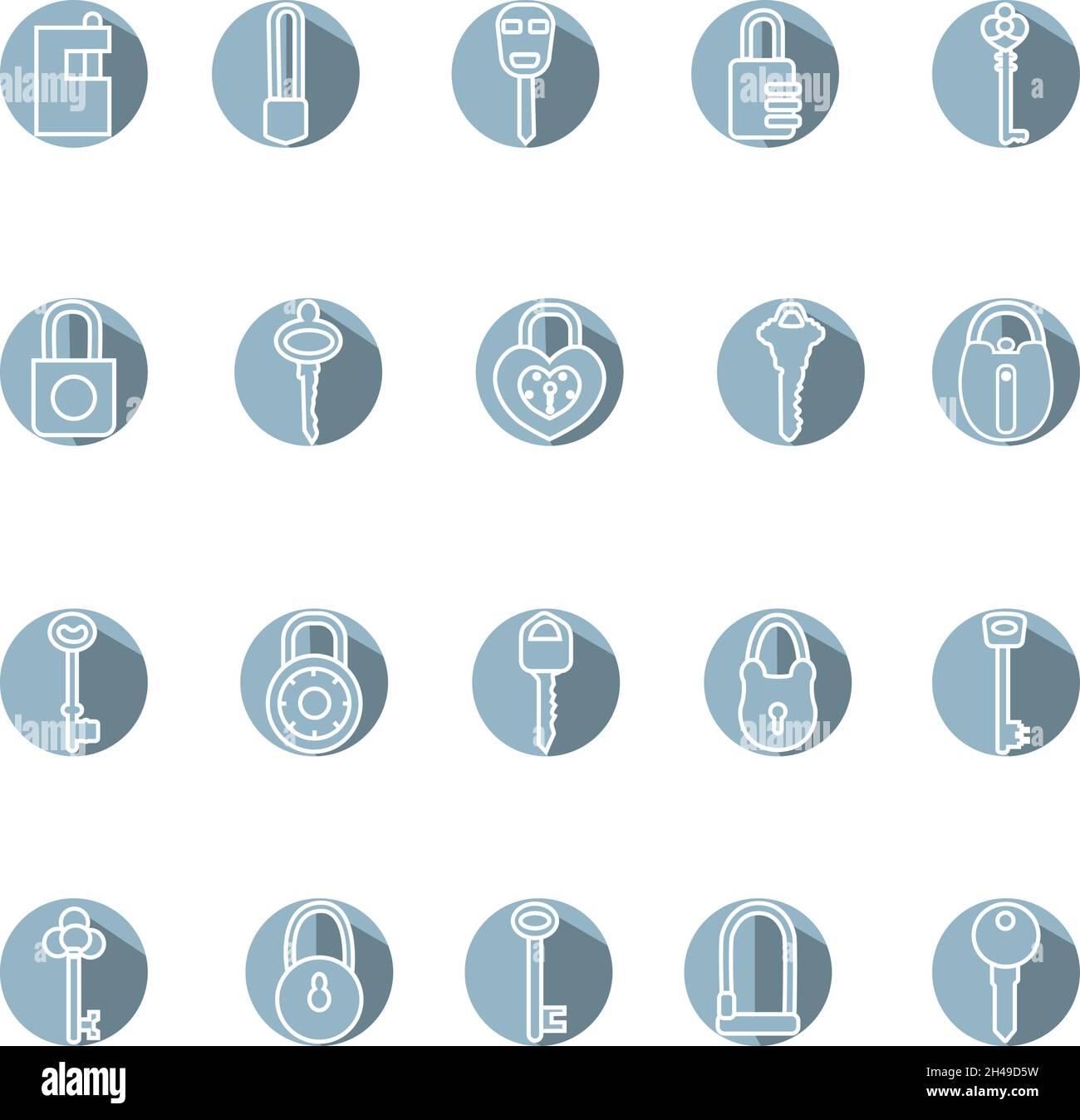 Keys and locks, illustration, vector, on a white background Stock ...