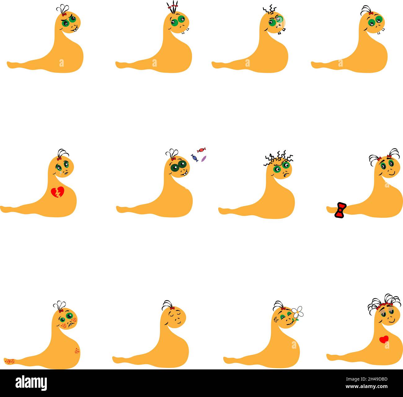 Moody monster, illustration, vector, on a white background Stock Vector ...