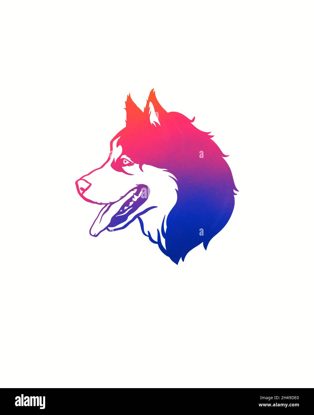 Logo dogs. Husky head. Color illustration of a husky dog. Gradient ...