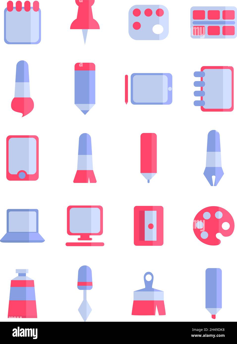 Painting tools, illustration, vector, on a white background Stock ...