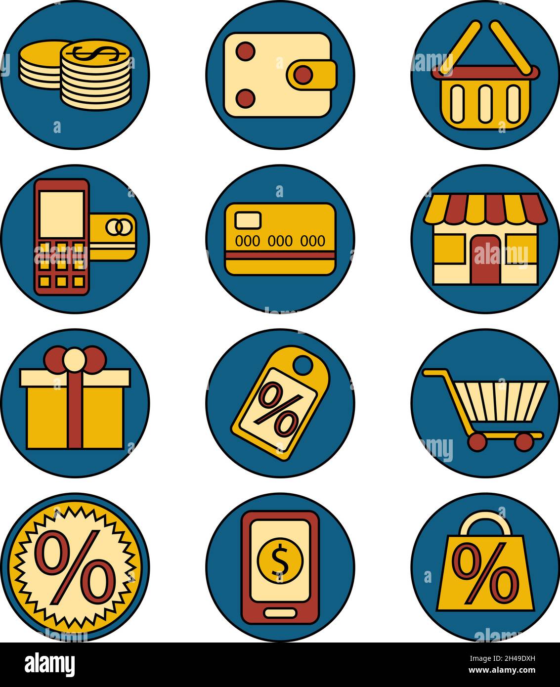 Shopping spree, illustration, vector, on a white background Stock ...