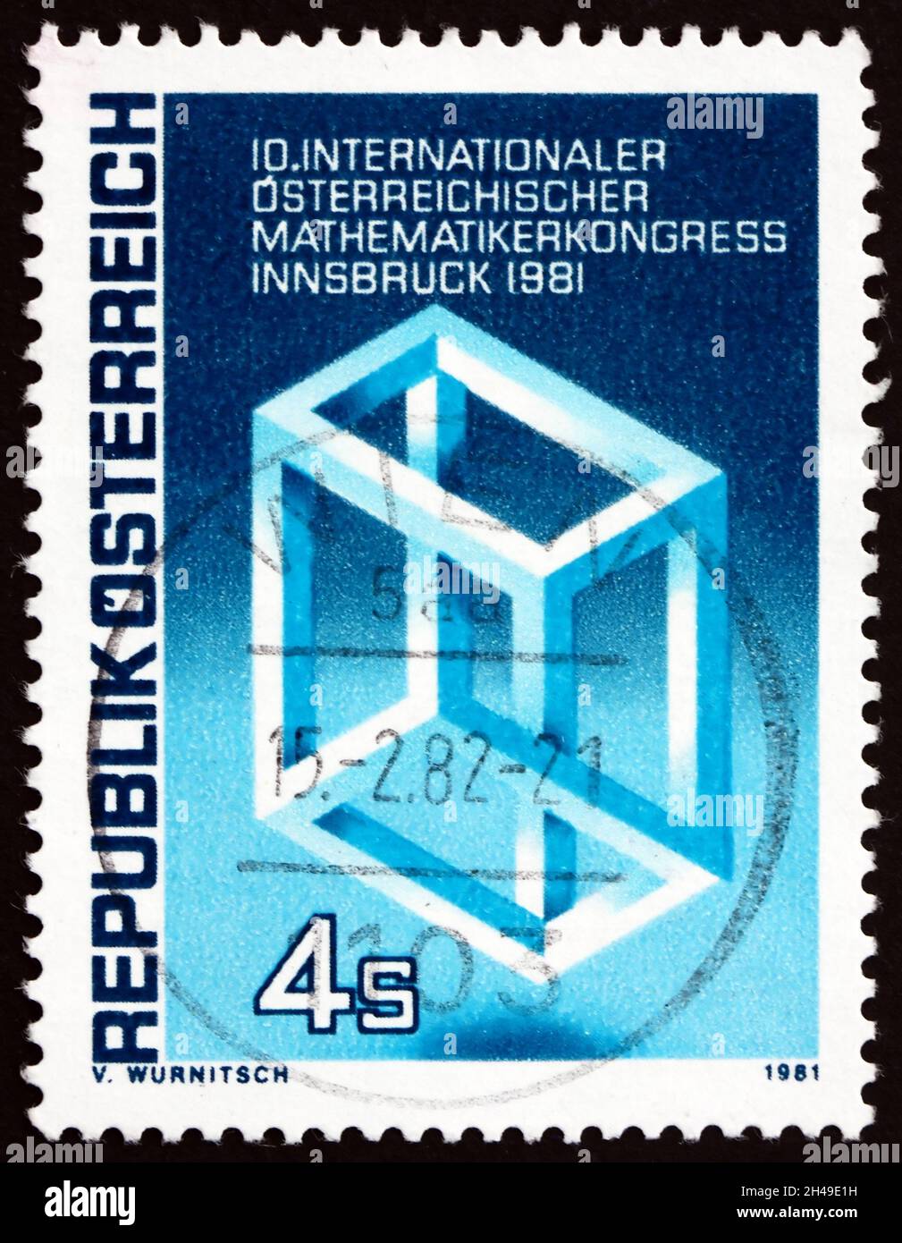 AUSTRIA - CIRCA 1981: a stamp printed in Austria shows Escher’s ...