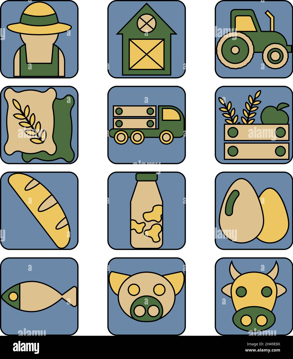 Old farming, illustration, vector, on a white background Stock Vector ...