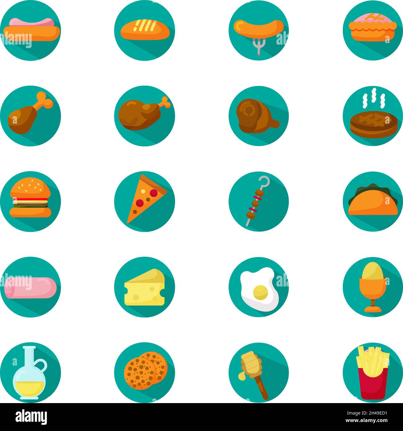 Tasty food, illustration, vector, on a white background Stock Vector ...