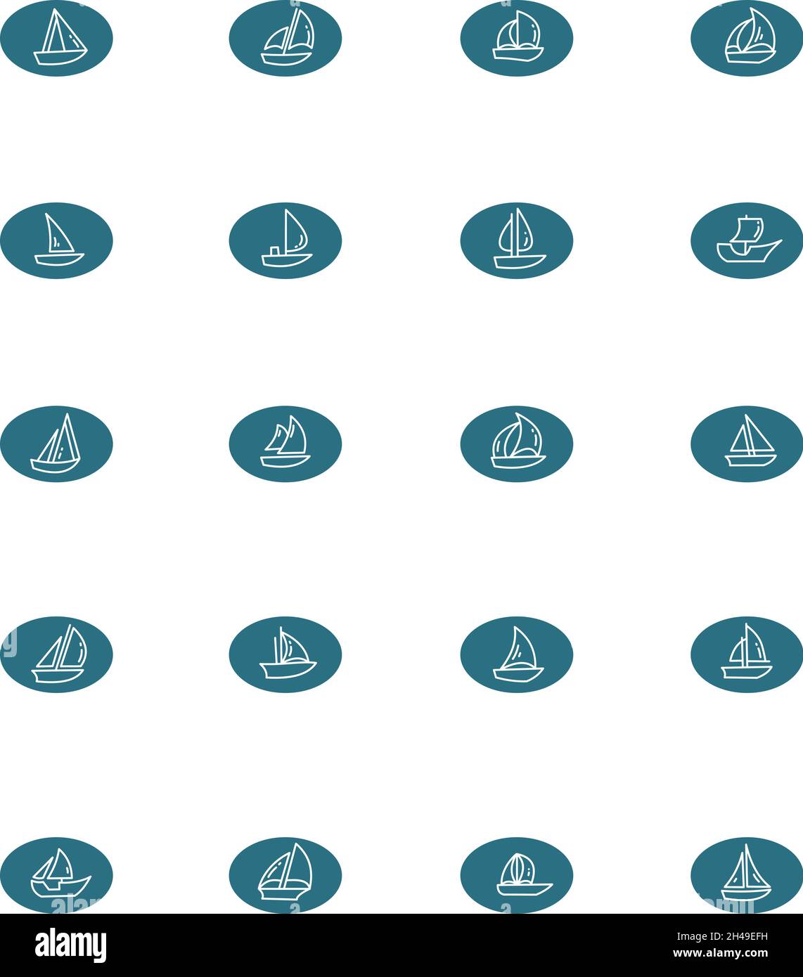 Sailing boats icon pack, illustration, vector, on a white background ...