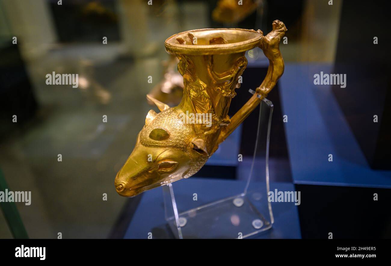 Plovdiv, Bulgaria. Panagyurishte golden treasure in Bulgaria. Thracian ...