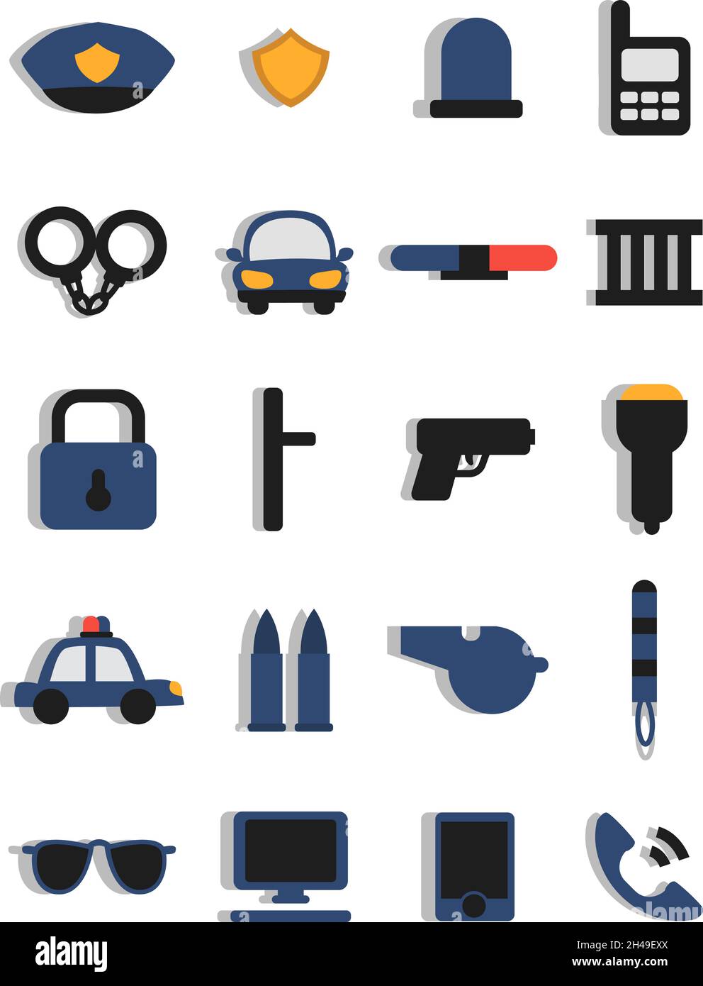 Police security, illustration, vector, on a white background Stock ...