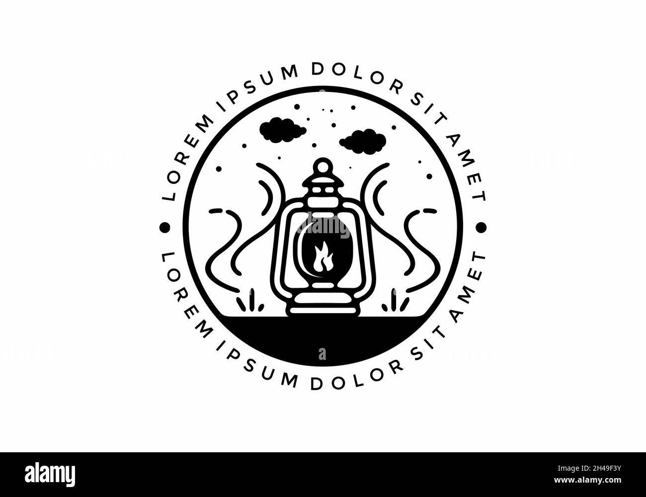 Line art lantern logo Stock Vector Images - Alamy