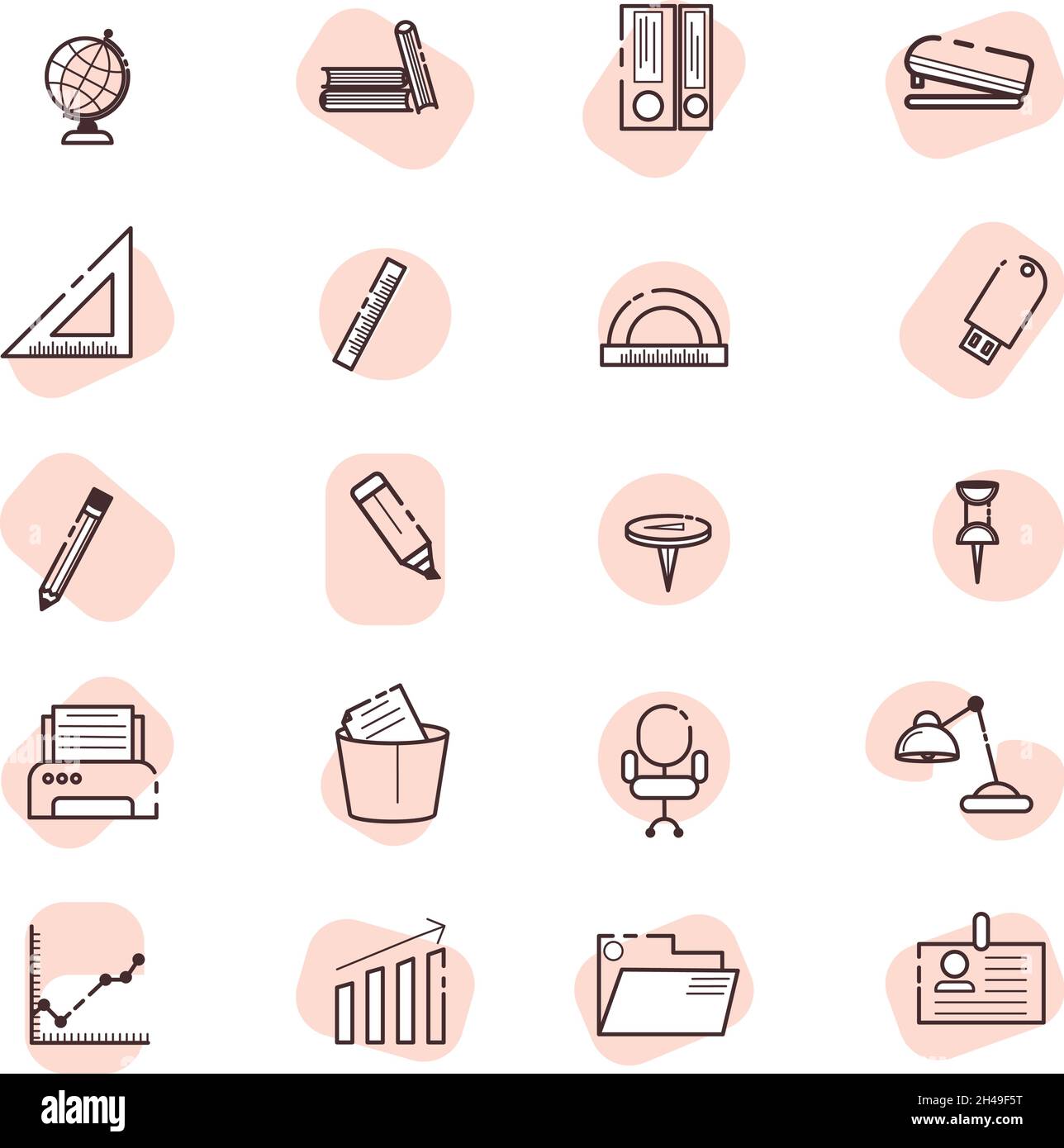 School office work supplies Stock Vector Images - Alamy