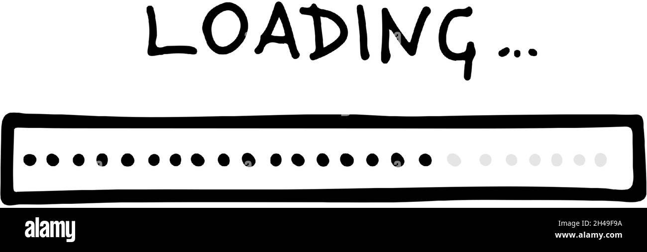 Loading bar doodle icon. Progress loading bar. Hand drawn sketch ...