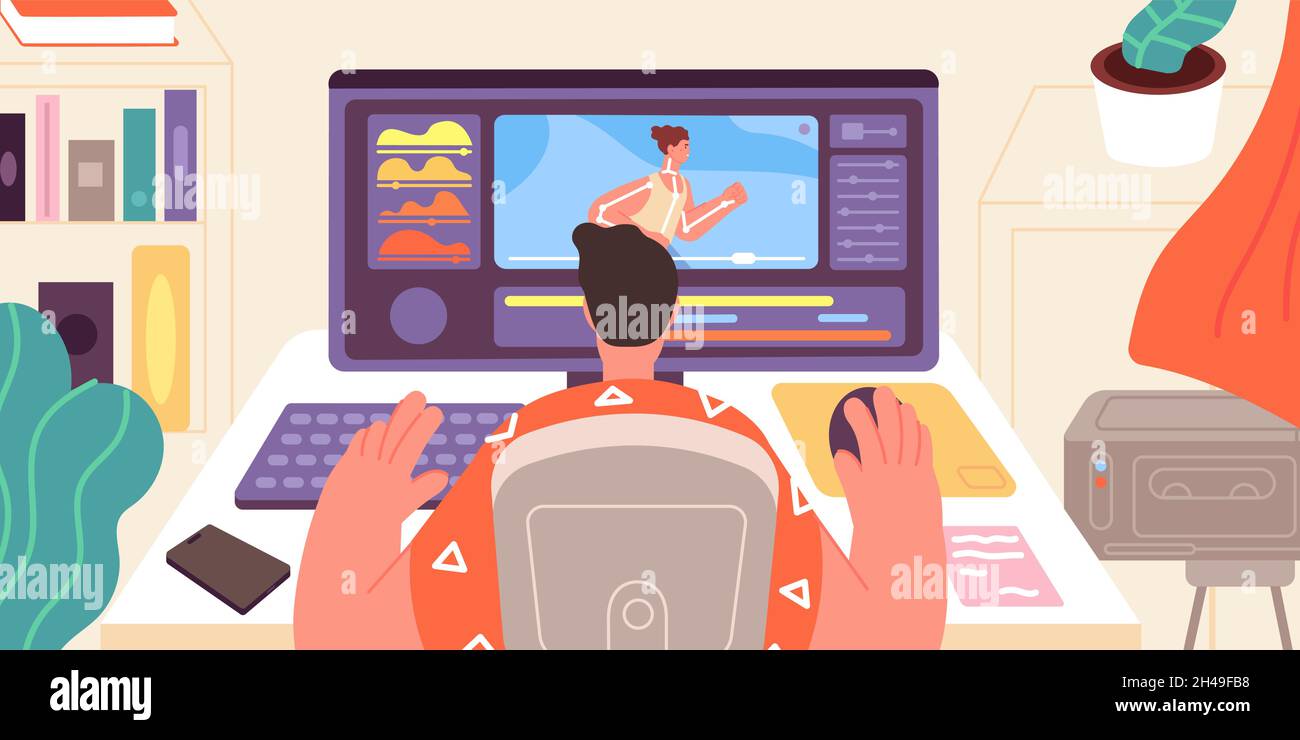 Animator working Stock Vector Images - Alamy