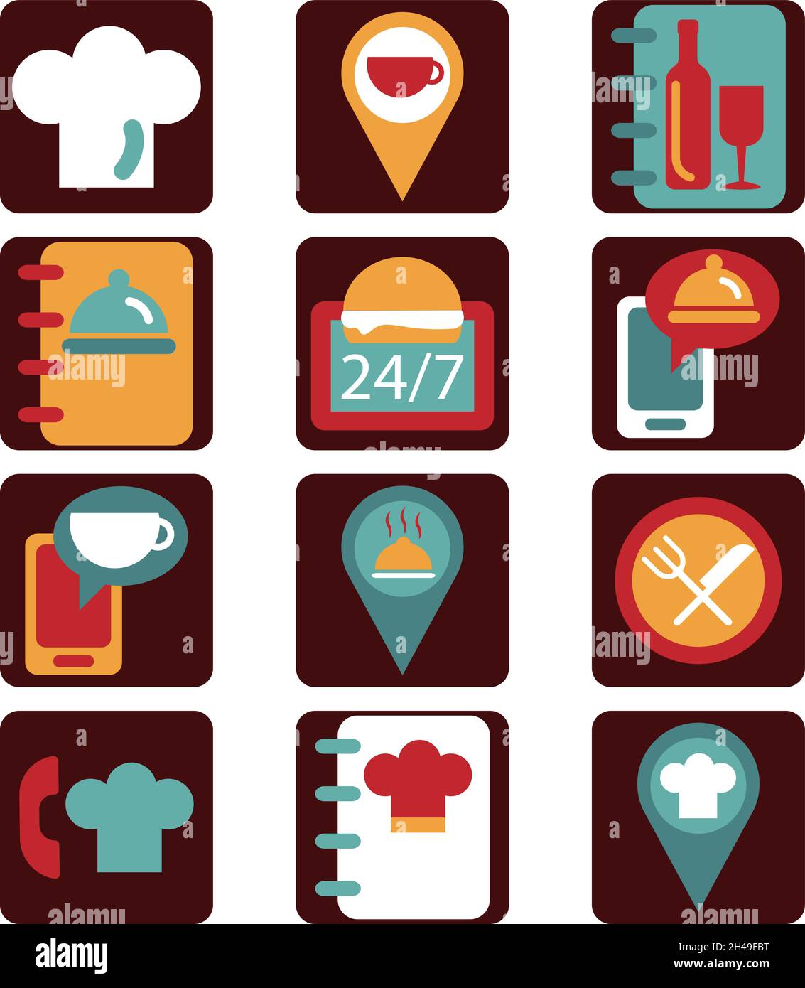 Restaurant service, illustration, vector, on a white background Stock ...