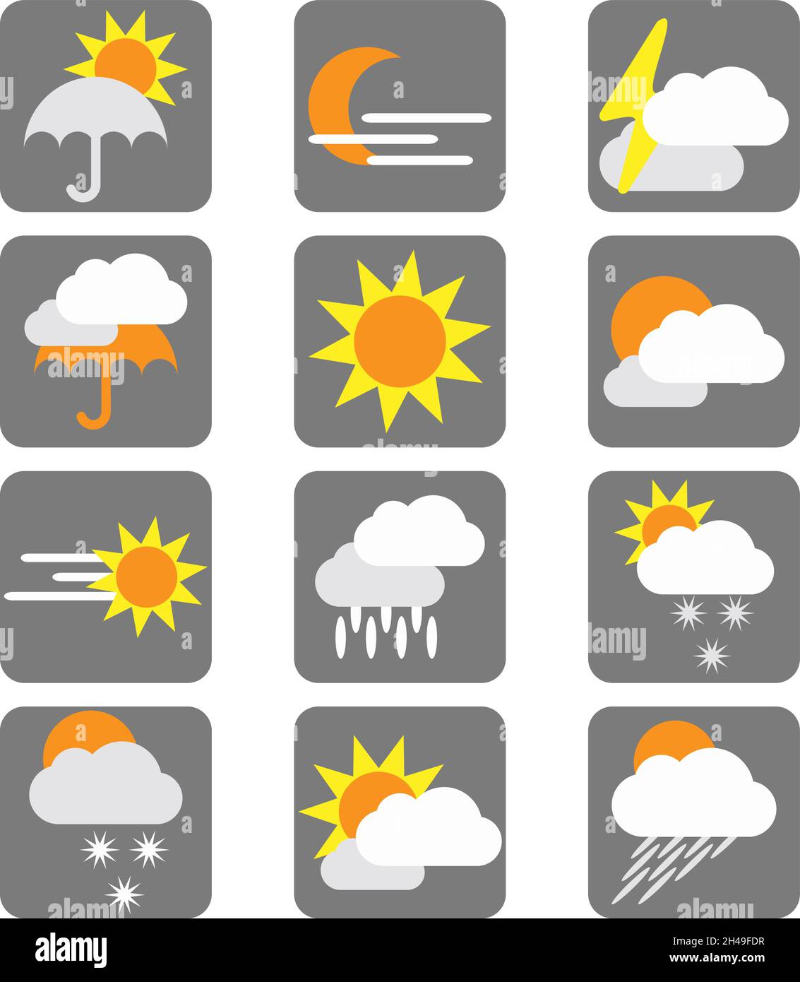 Weather icon set pack, illustration, vector, on a white background ...