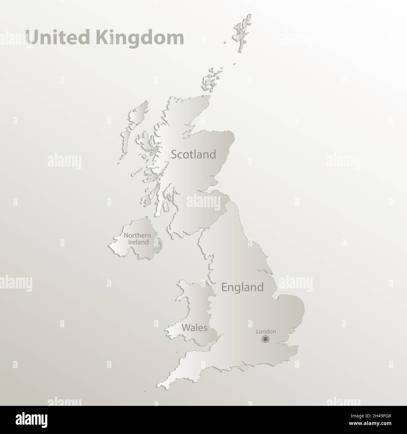 United Kingdom map, administrative division, separates regions and ...