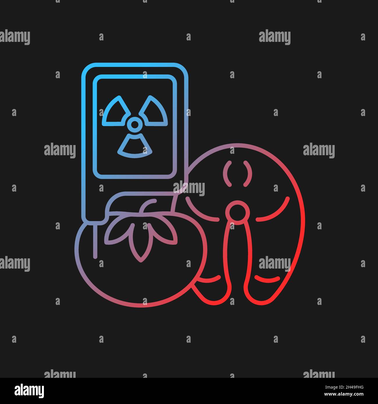 Radiation in food testing gradient vector icon for dark theme Stock ...