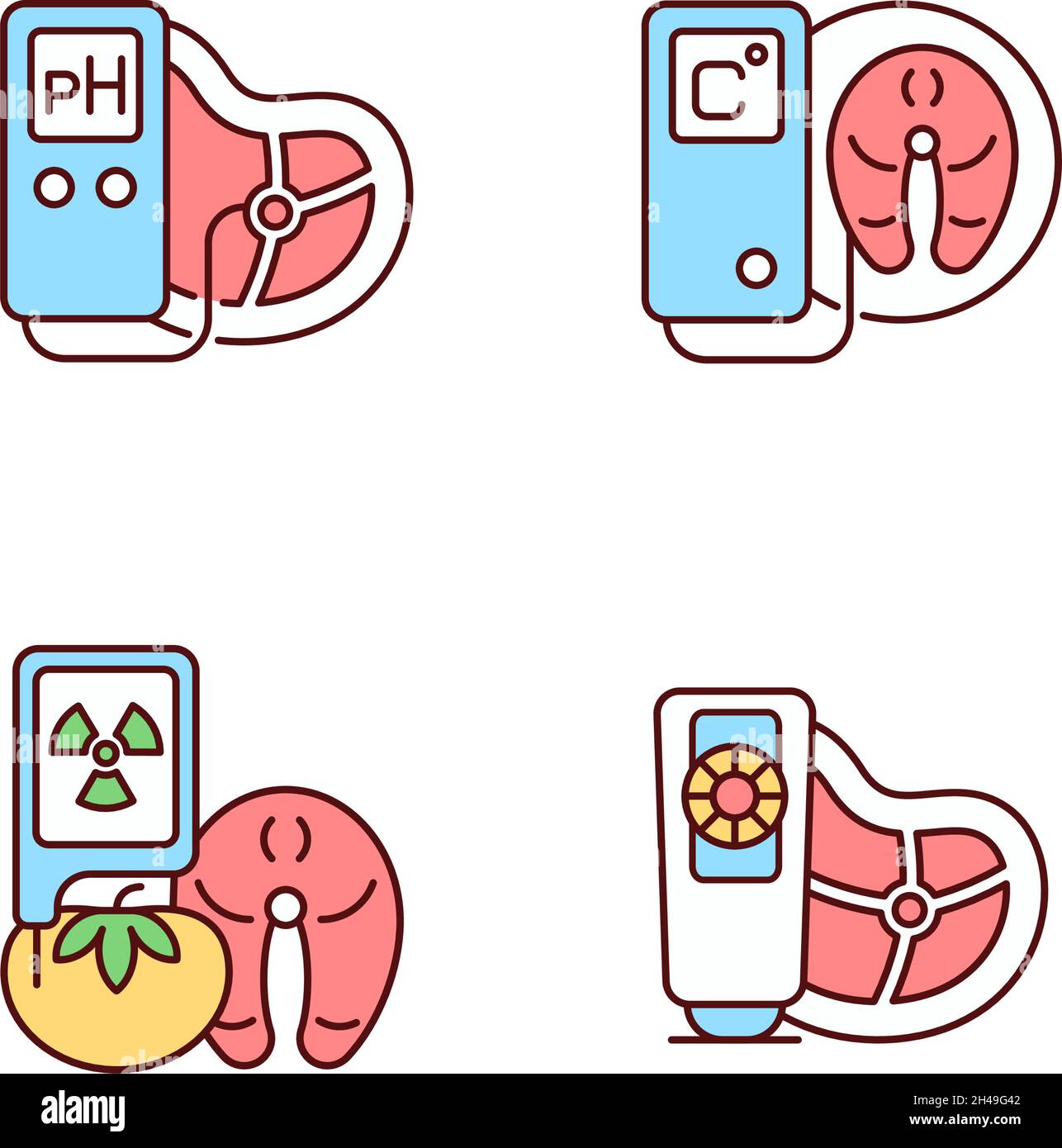 Food testing equipment RGB color icons set Stock Vector Image & Art - Alamy