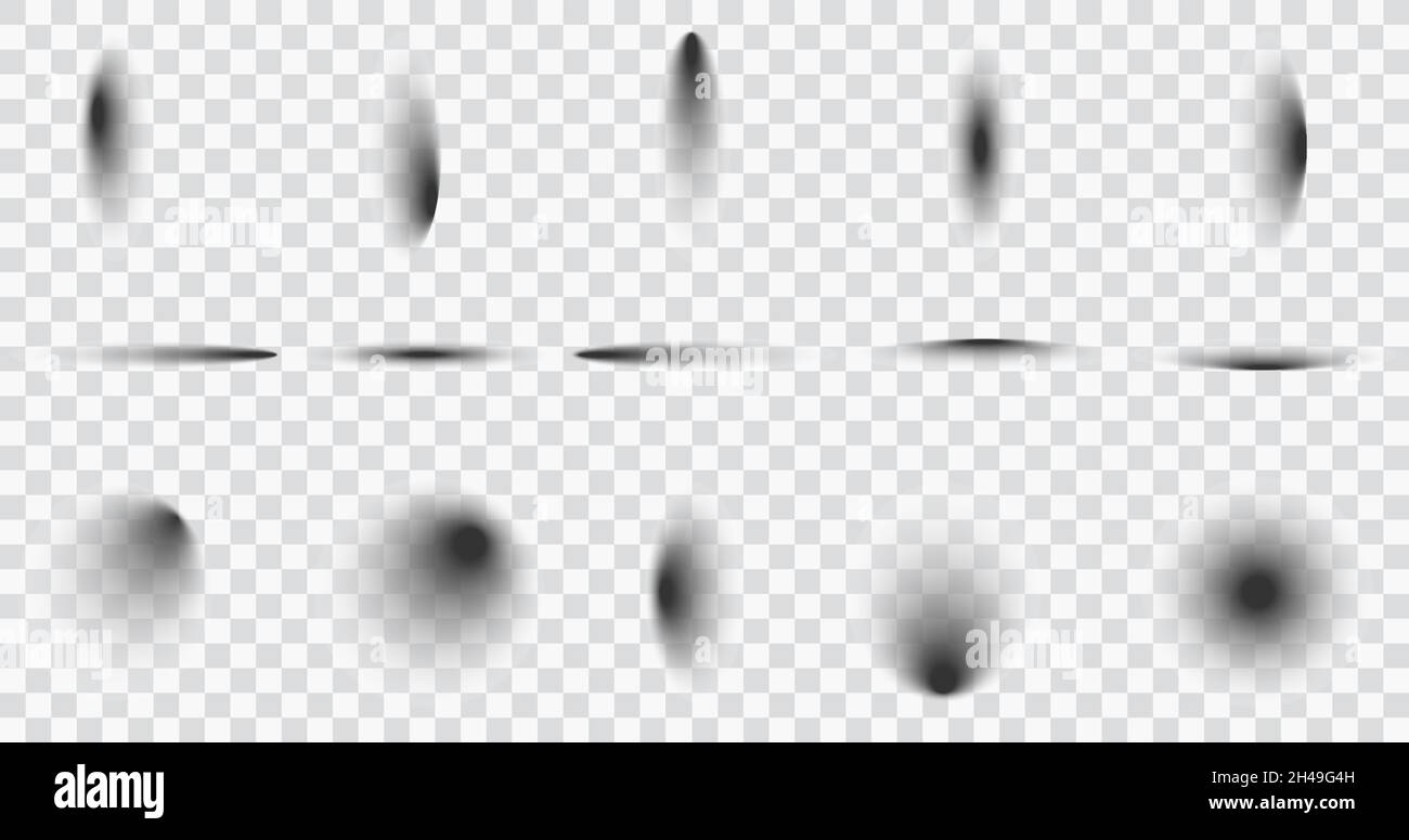 Set of realistic round shadow and shadow effect. Vector shadows ...