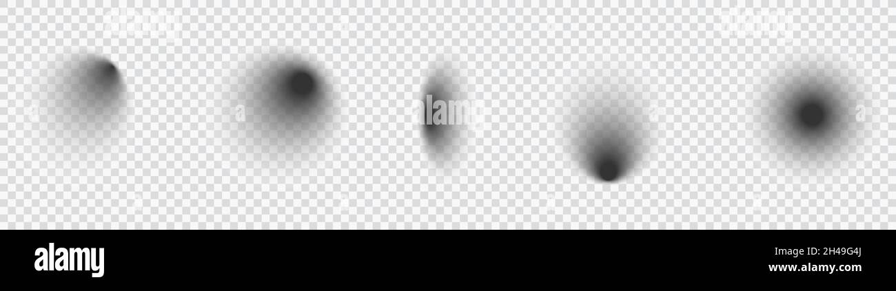 Set of realistic round shadow and shadow effect. Vector shadows ...