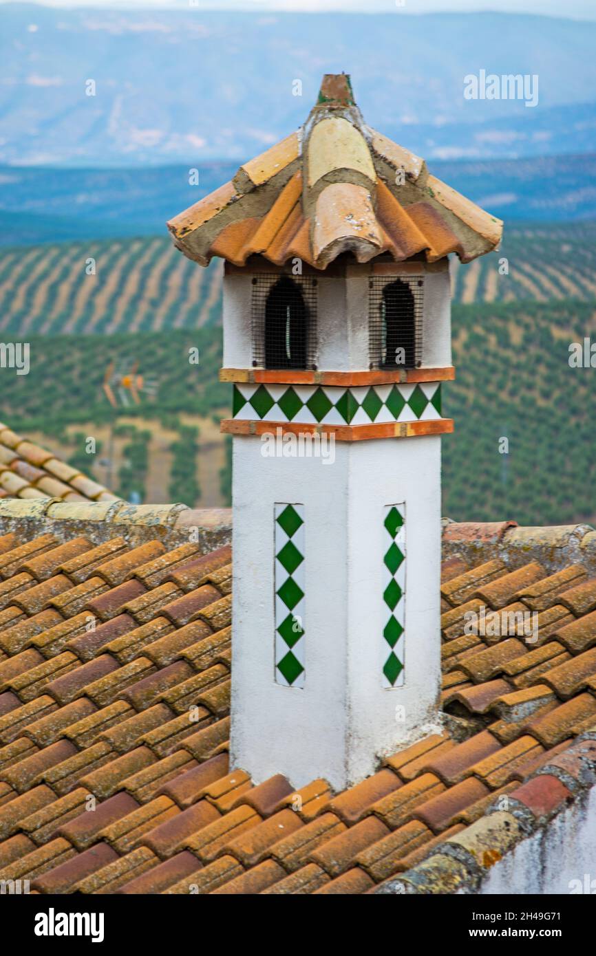 Unusual decorated chimney in Arjona, Andalucia, Spain Stock Photo - Alamy