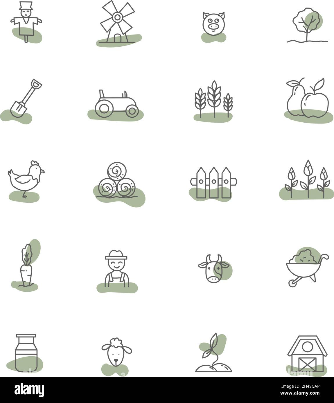 Farm life, illustration, vector, on a white background Stock Vector ...