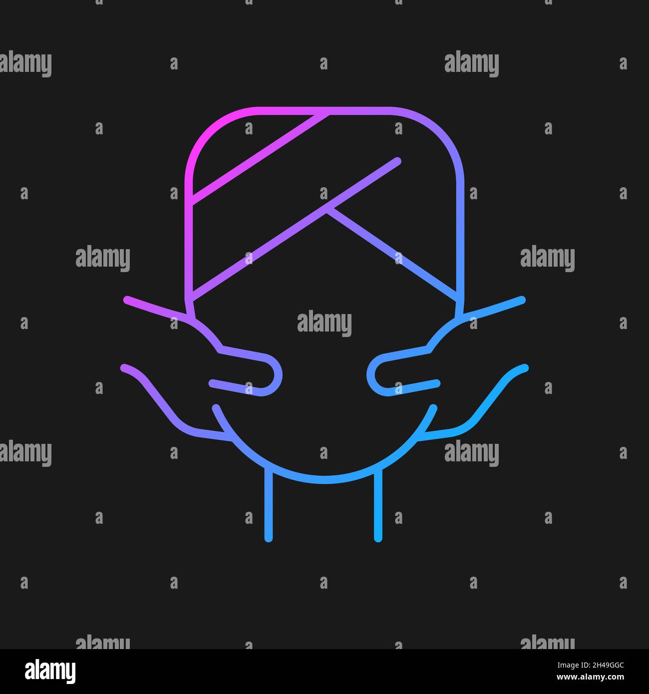Face massage gradient vector icon for dark theme Stock Vector Image ...