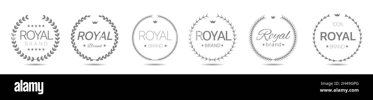 Royal brand vector laurel wreath label set Stock Vector Image & Art - Alamy