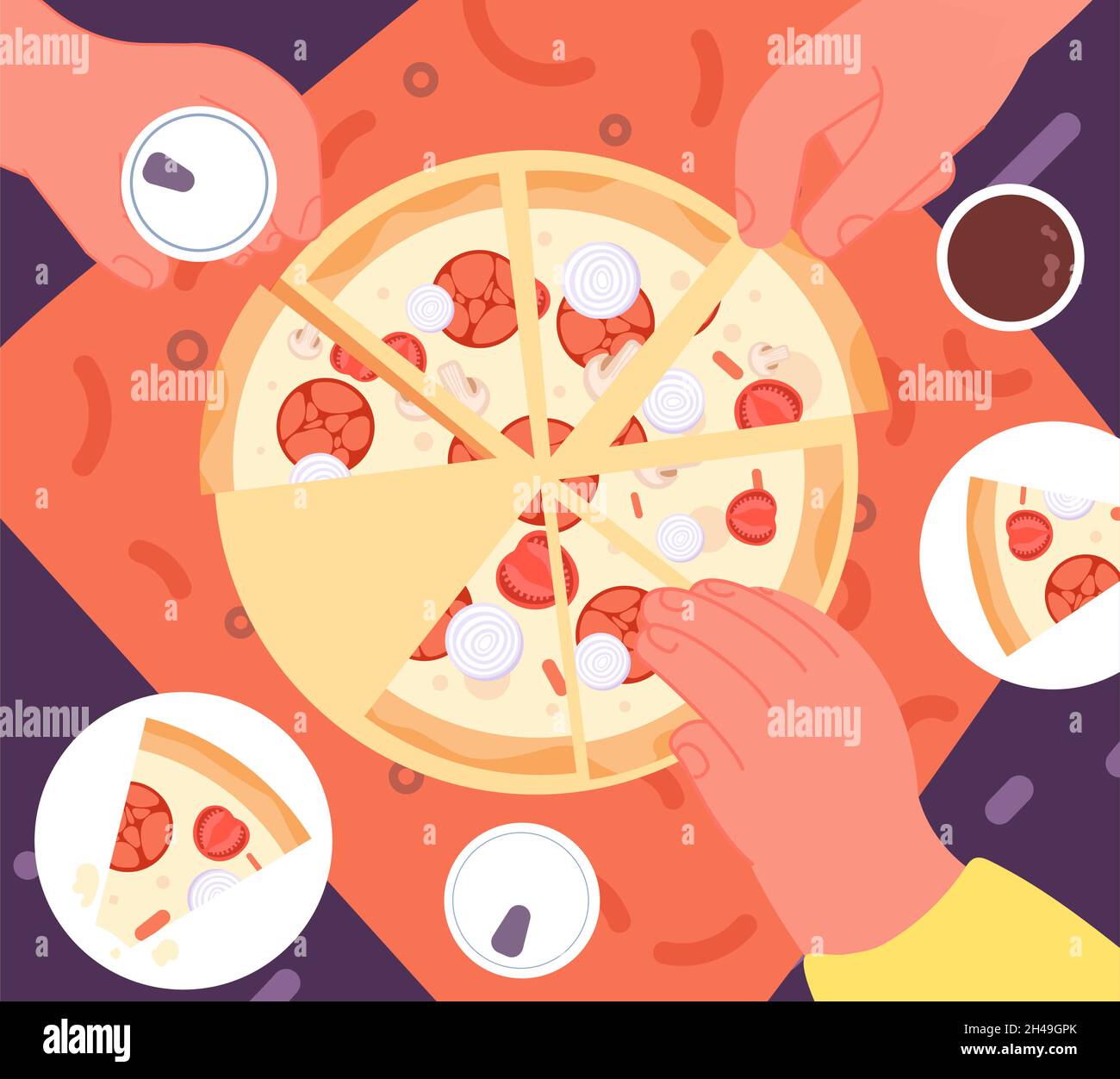 Concept family leisure eating top Stock Vector Images - Alamy