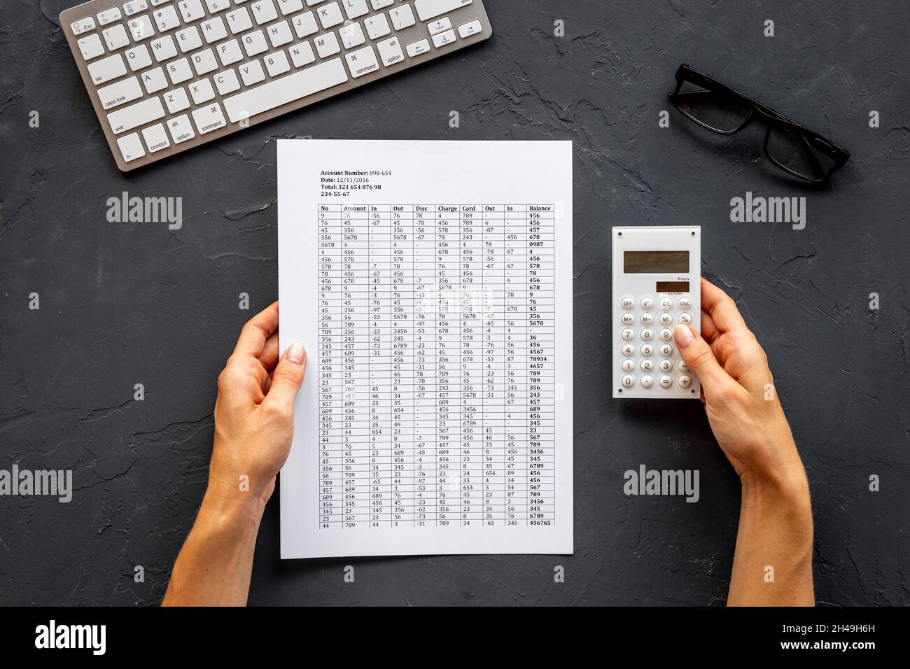 Businessman hands accounting calculator hi-res stock photography and ...
