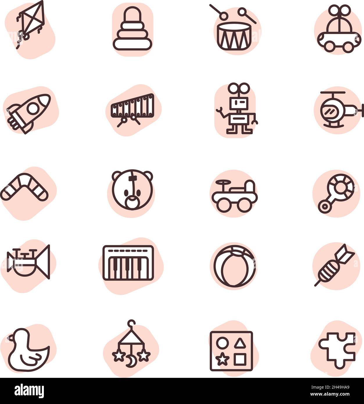 Cartoon toys vector set of kids play hi-res stock photography and ...