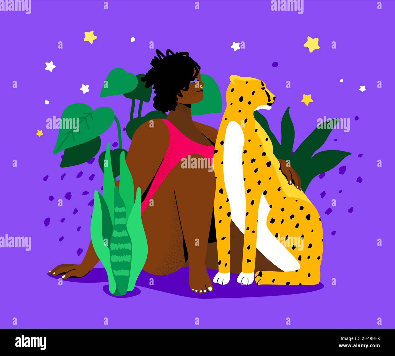 African american female sit on Stock Vector Images - Alamy