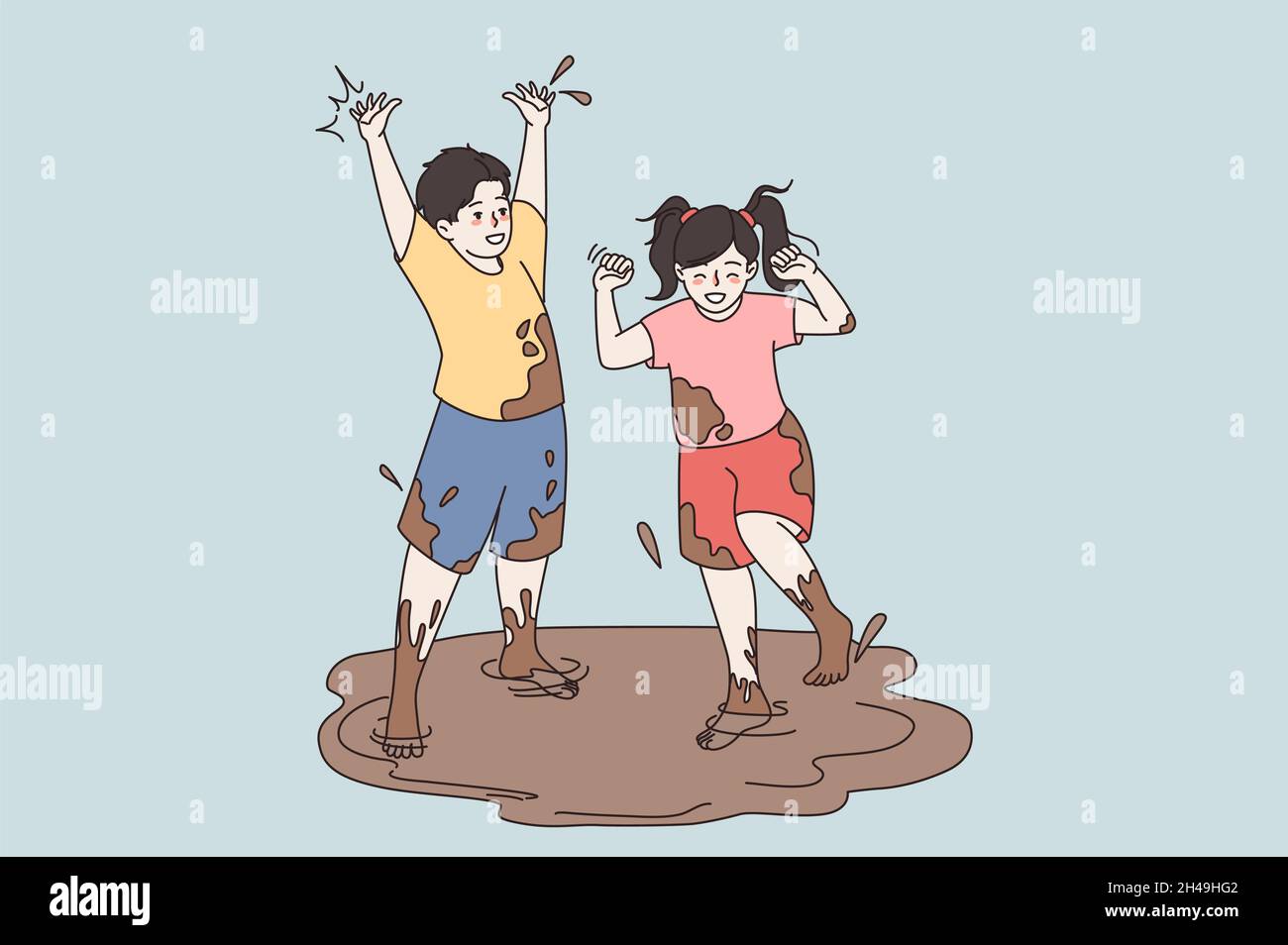 Muddy puddle Stock Vector Images - Alamy