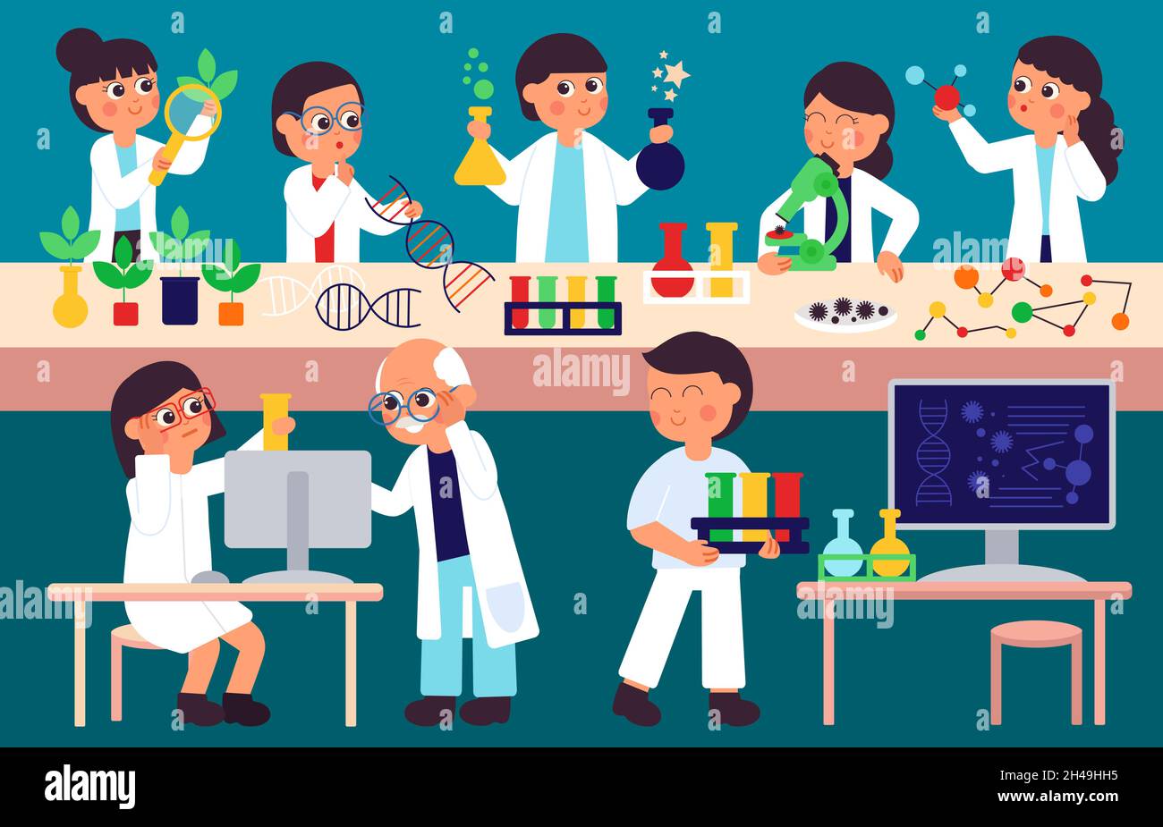 Working in laboratory. Scientist and doctor collaboration, lab research ...