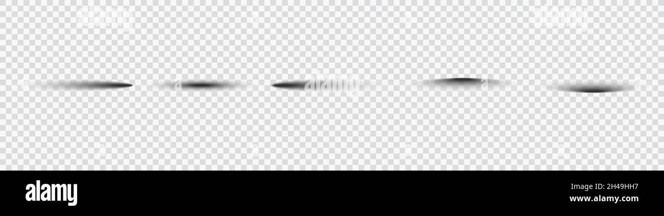 Set of realistic round shadow and shadow effect. Vector shadows ...