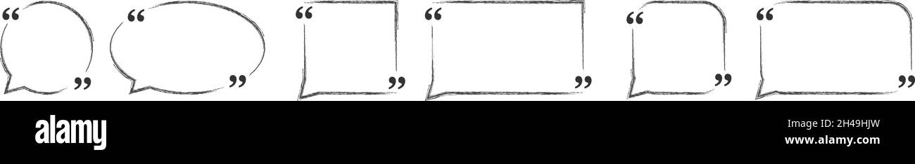 Quote box frame, big set. Quote box icon. Texting quote boxes. Blank ...