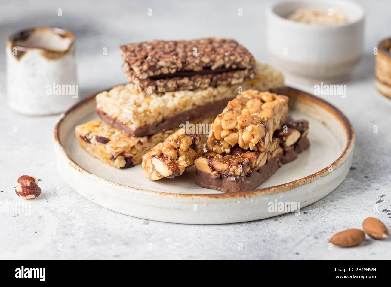 Assortment of different energy protein bars Stock Photo - Alamy