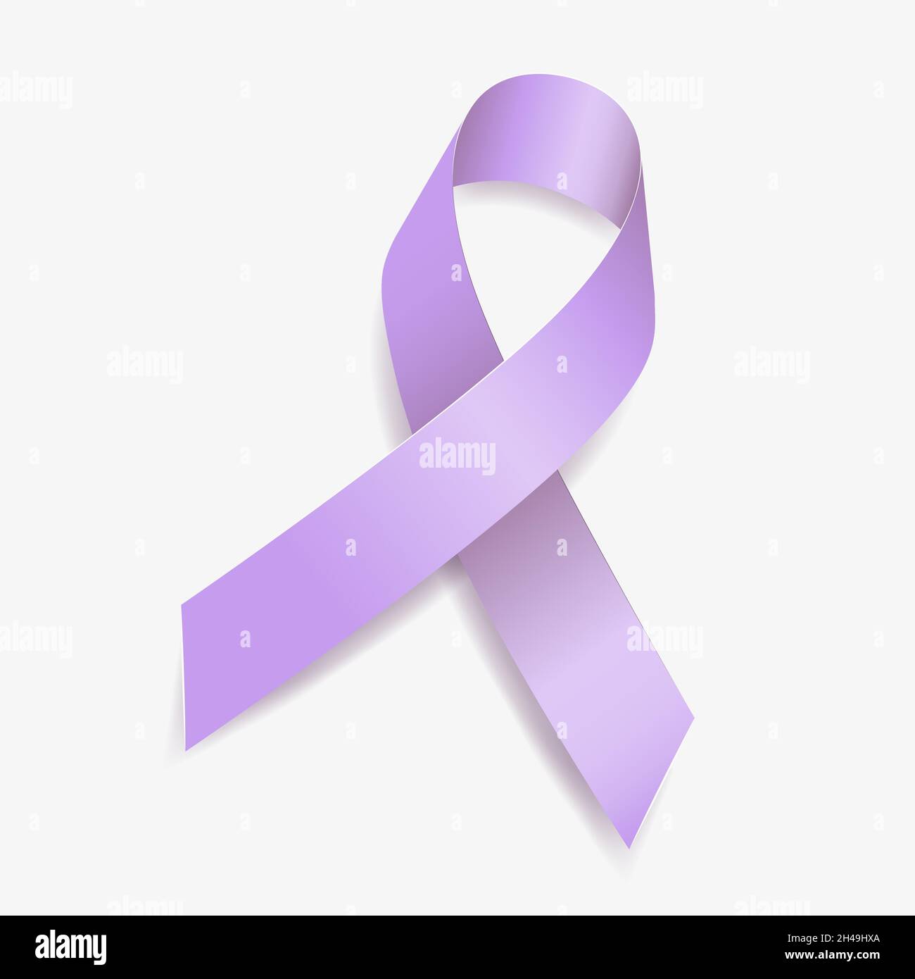 Lavender ribbon awareness General Cancer. Isolated on white background ...