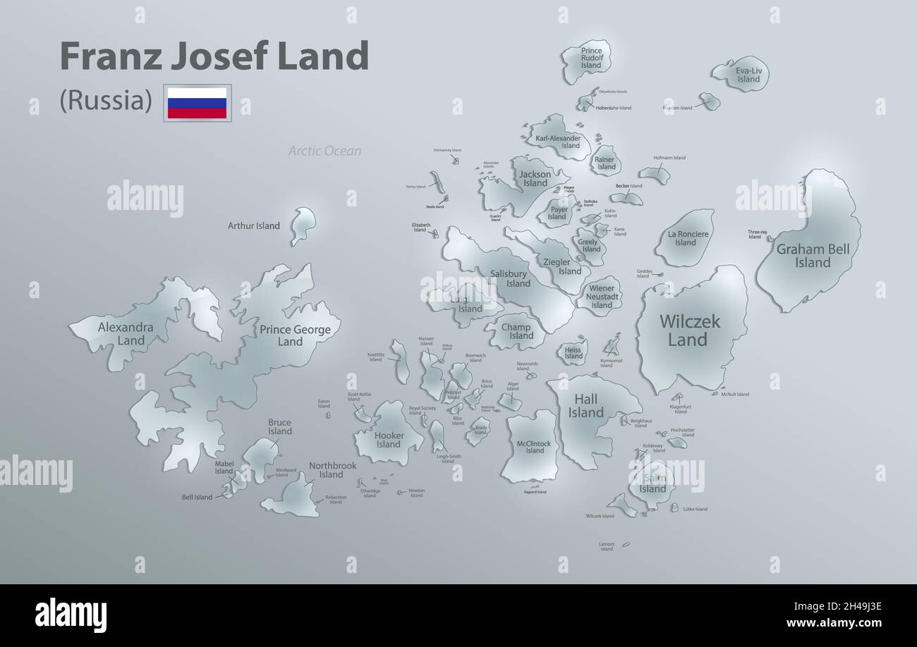 Franz Josef Land map administrative division separates regions and ...