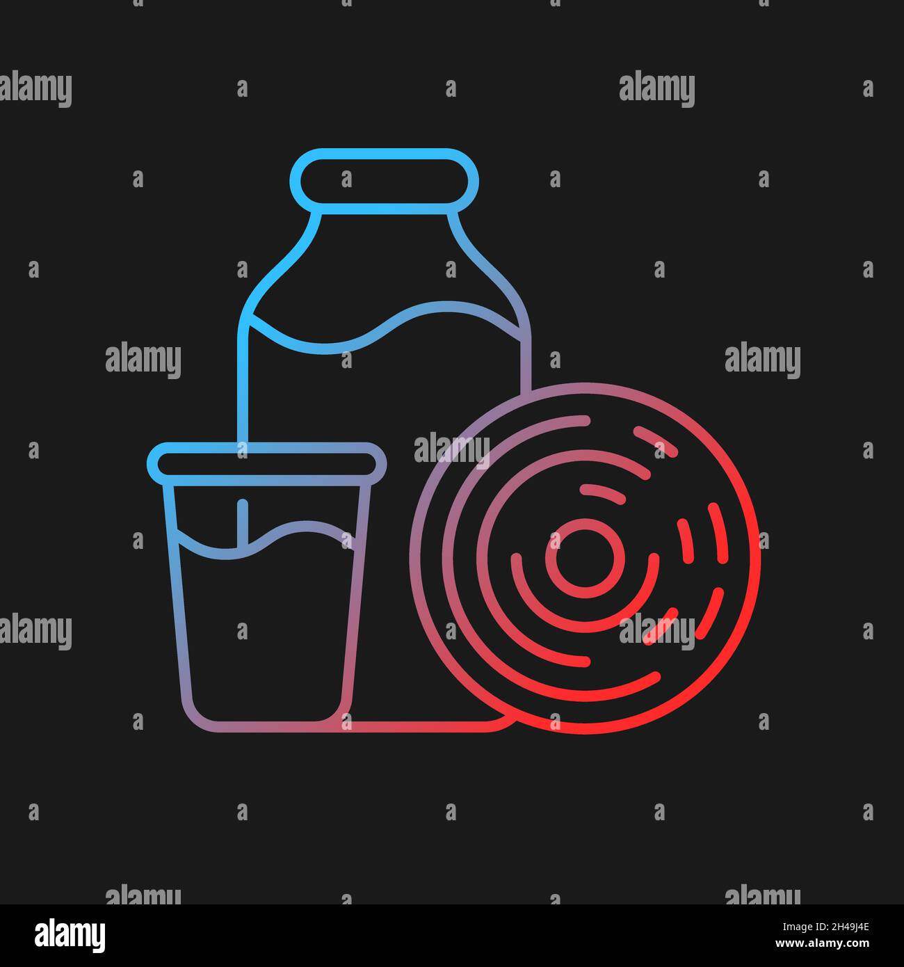 Spiral plating for bacterial count gradient vector icon for dark theme ...